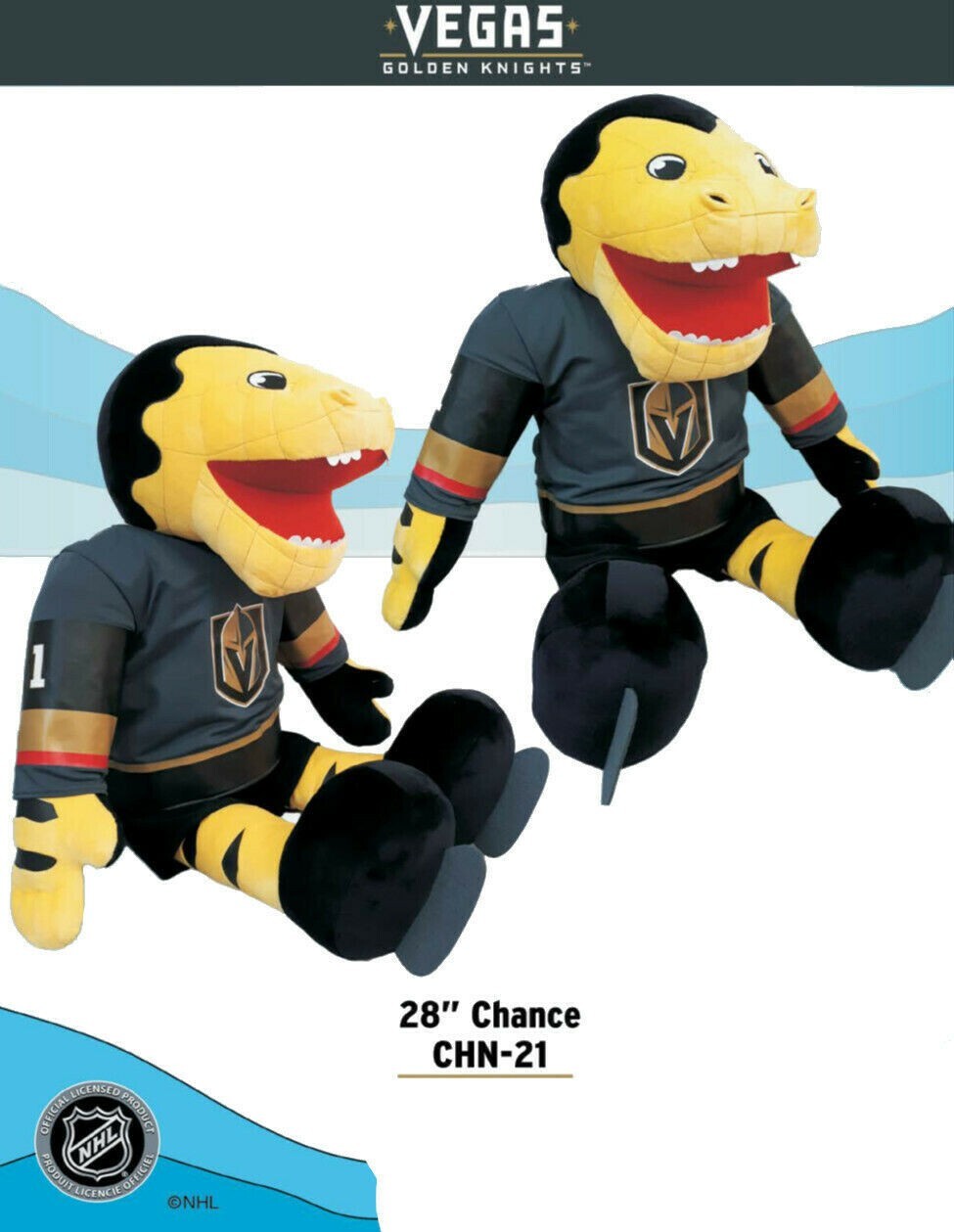 Vegas Golden Knights NHL Plush Mascot Chance 28" Stuffed Animal House ...