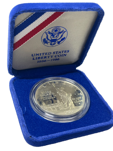 1986 Liberty One Dollar US MINT Ellis Island Commemorative Silver Coin ...