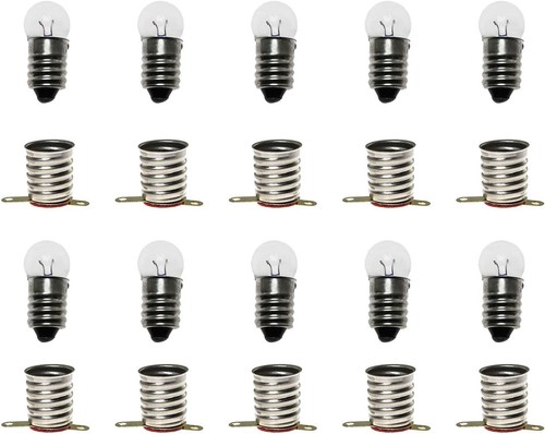 10PCS E10 2.5V/0.3A Miniature Screw Base Light Bulbs and Golden... | eBay