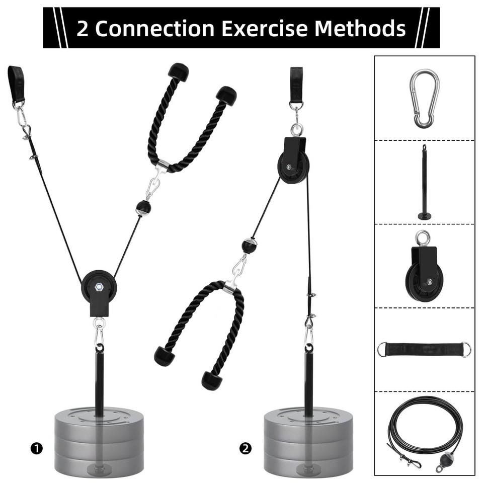 LAT and Lift Pulley System, Weight Cable Machine for Power Cage & Squat ...