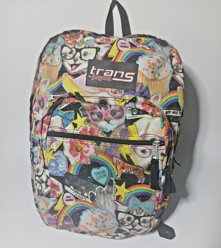 Trans Jansport Backpack Multicolor (rainbow, cat, dog, cupcake) | eBay