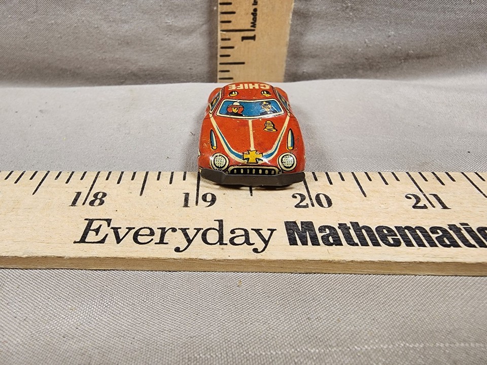Vintage Japan Tin Litho Small Fire Chief Car Used Great Shape Color OG ...