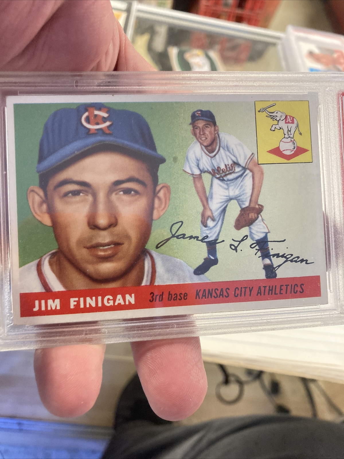 1955 Topps Jim Finigan #14 PSA 5.5 EX+ Athletics | eBay