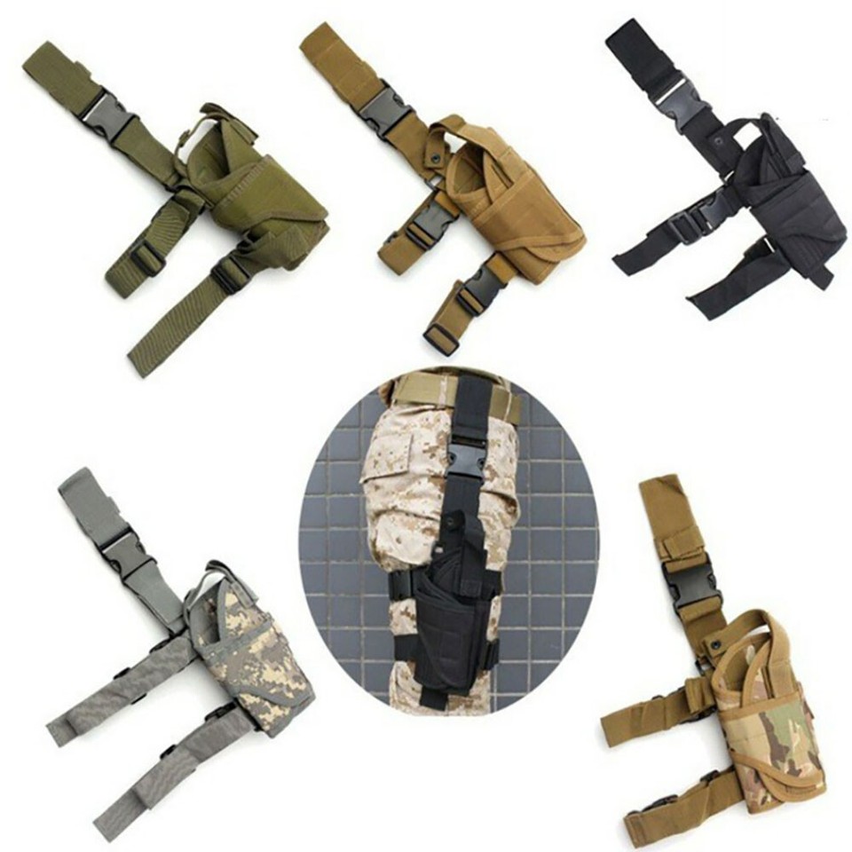 Military Tactical Drop Leg Holster Thigh Pistol Gun Pouch Right Hand ...