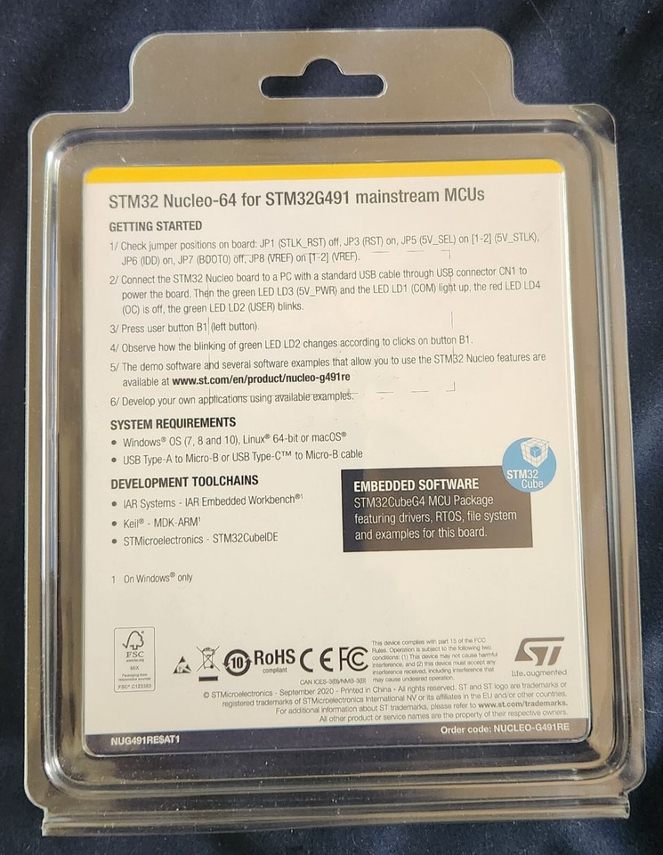 NUCLEO-G491RE - STM32G491 Nucleo-64 Dev Board w/ Arduino™ Uno V3 ...