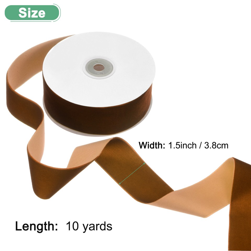Velvet Ribbon 10 Yards 1-1/2" Wide Nylon Fabric Ribbons Khaki | eBay