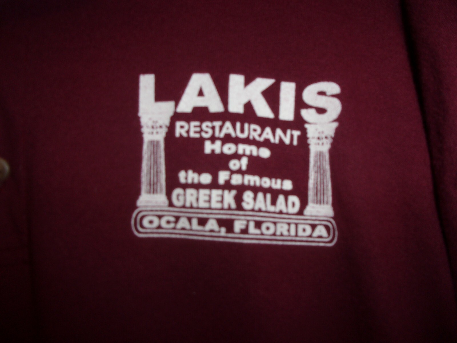 Ocala FL LAKIS Restaurant home of the famous Greek Salad red casual XL ...