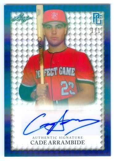 CADE ARRAMBIDE "GAME DAY AUTOGRAPH CARD #1/1" LEAF PERFECT GAME 2023 | eBay