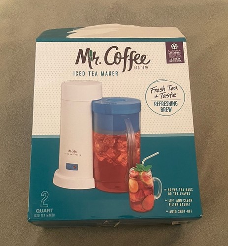 Mr. Coffee Iced Tea Maker 2 Quart Pitcher Blue TM1 2015 New Open Box | eBay