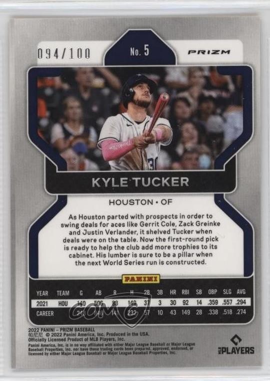 2022 Panini Prizm Neon Orange Prizm /100 Kyle Tucker #5 | eBay