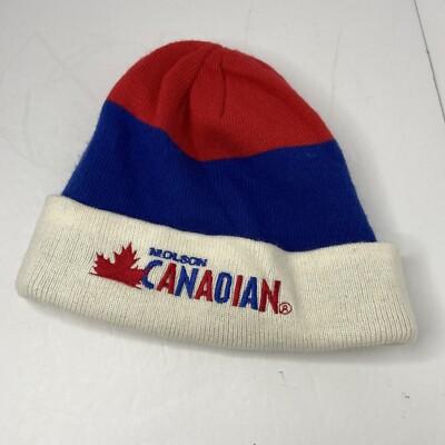 Hockey Canada Winter Hat Molson Canadian Red Blue Adult Beanie Stocking ...