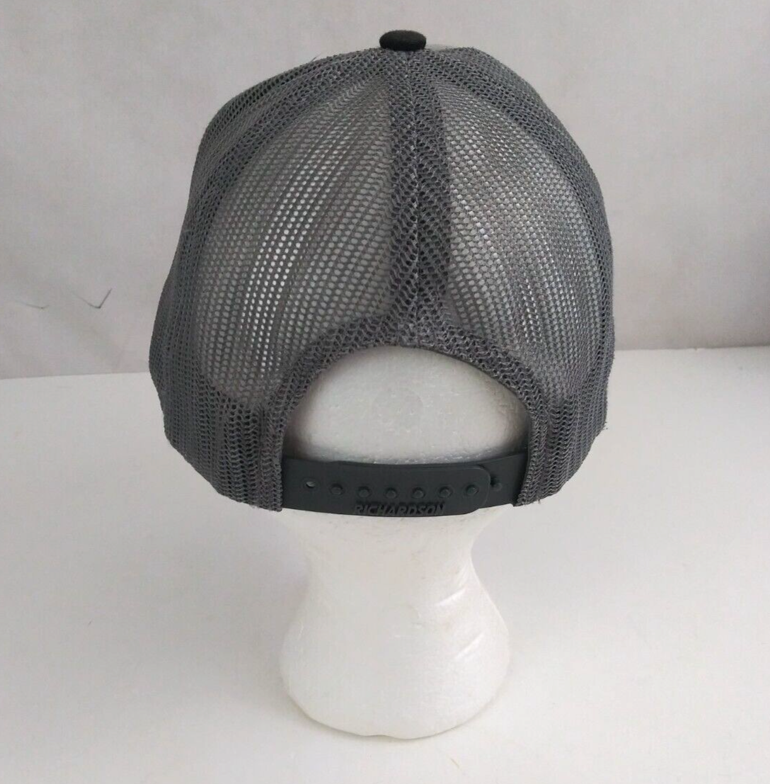Richardson Black & Gray Mesh Back Unisex Embroidered Snapback Baseball ...