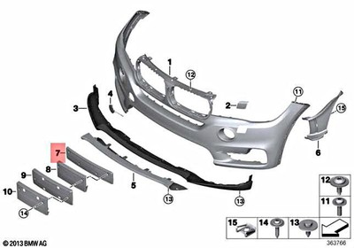 Genuine BMW X5 F15 X5 25d 25dX 28iX 30dX 35iX Licence Plate Holder ...