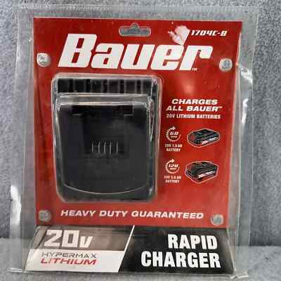Bauer Hypermax Lithium 20V Rapid Battery Charger Model 1704C-B Free ...