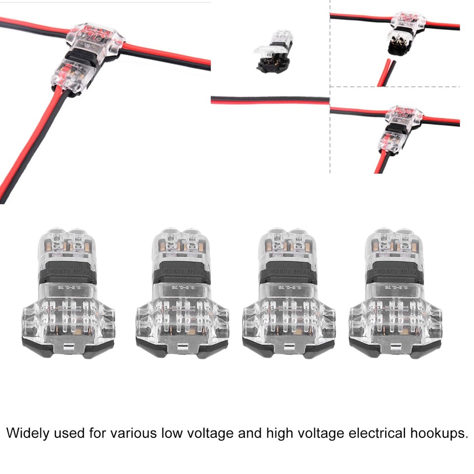 12pcs Low Voltage T Tap Connectors 3 Way Wire Splice Connector Quick ...