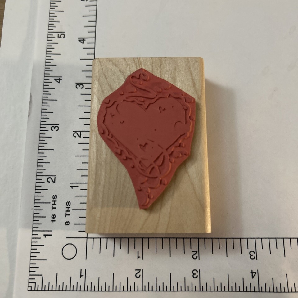Unbranded "Heart w/Squiggles" Rubber Stamp ~ Brand New! | eBay