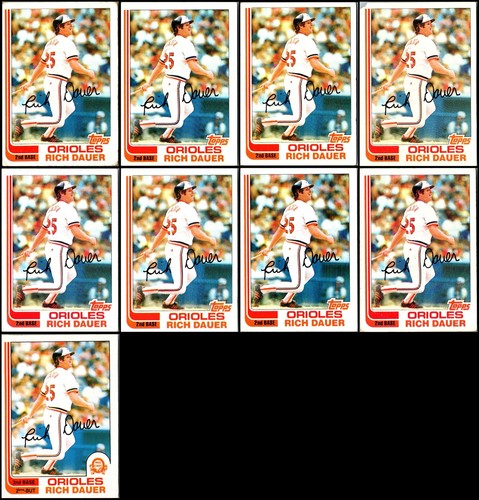1982 Rich Dauer (9) Card Lot - PREMIUM QUALITY – EXPERIENCE THE ...