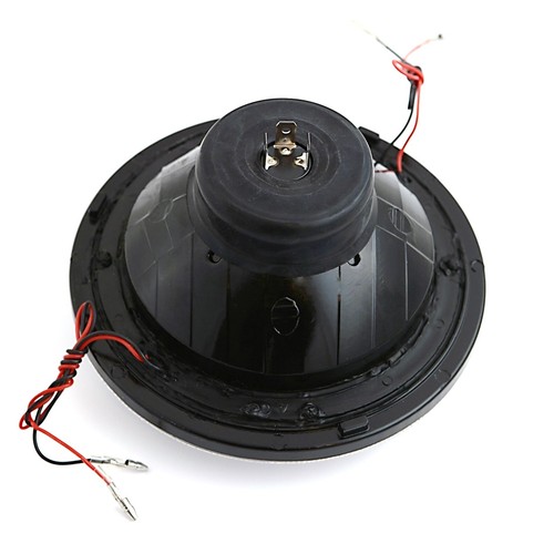 7" Halogen Red LED Halo Ring Angel Eyes Headlight Headlamp Light Bulbs ...