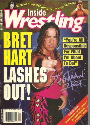 EB2399 BRET THE HITMAN HART Vintage Wrestling Magazine w/COA | eBay