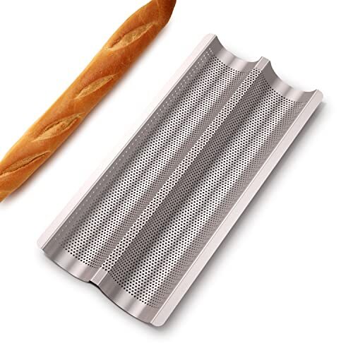 Baguette Pan French Bread Pans For Baking Pans, Nonstick 2 Slots Gold ...