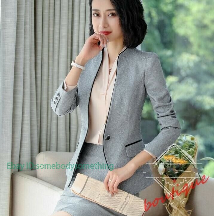 Womens Formal Dress Skirt Suits Business Blazer Jacket Sets Work Wear ...
