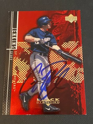Geoff Jenkins Signed 2001 Upper Deck UD Black Diamond Card Auto Brewers ...