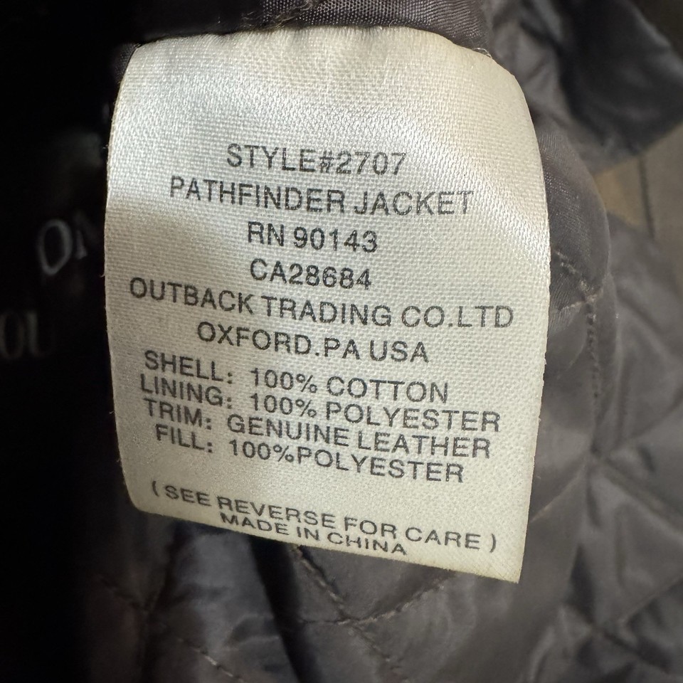 Outback Trading Company Oilskin Pathfinder Jacket Brown Men’s Size 3XL ...