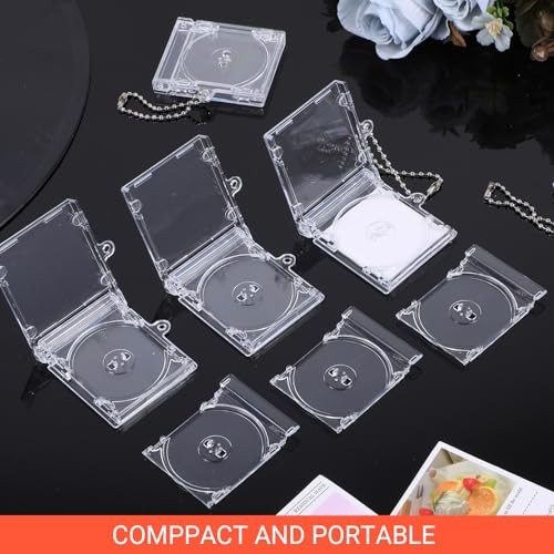 20 Pcs Mini Cd Keychain Album Cases Plastic Cd Cases Clear DVD Cover ...