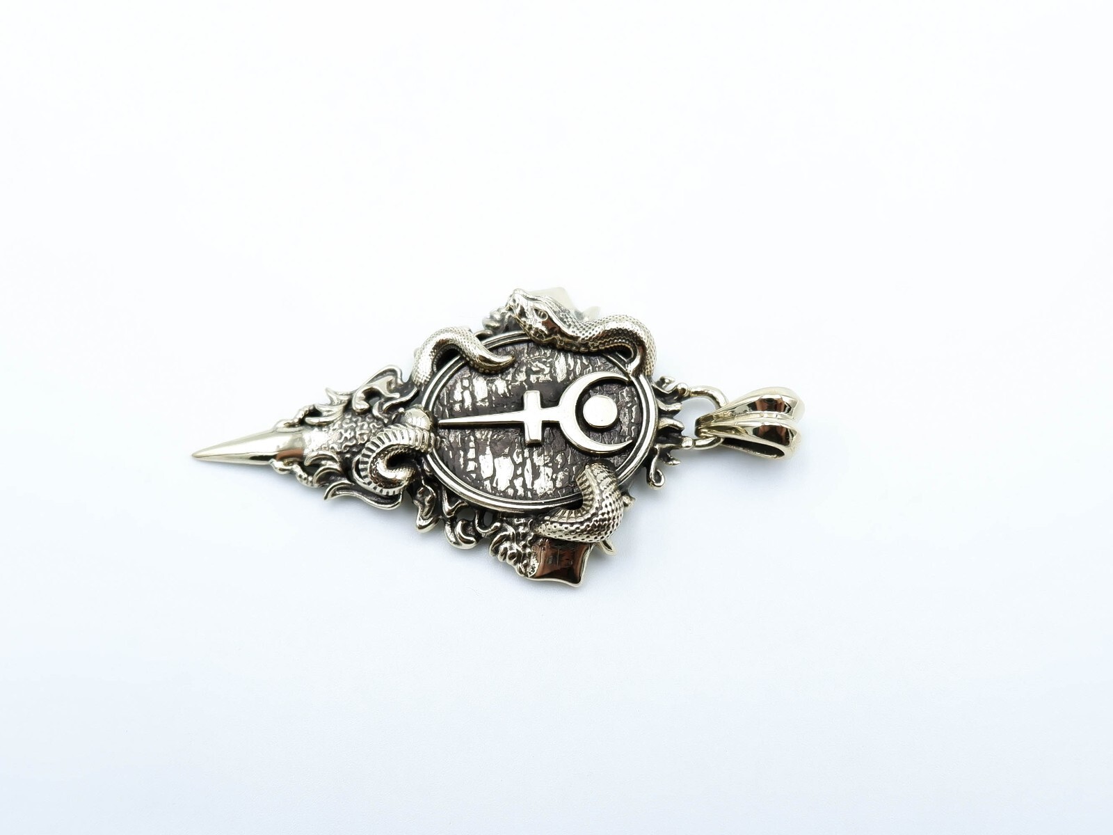 Hades Symbol Pendant with Snake Ancient Greek God Amulet Brass Jewelry ...