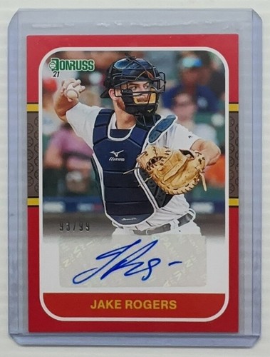 2021 Donurss Jake Rodgers Retro 1987 Red Autograph Auto #93/99 Tigers ...