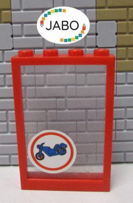 (E9/2/5) Lego 4347pb01 Window Red 1x4x5 Disc with Sticker 6373 | eBay