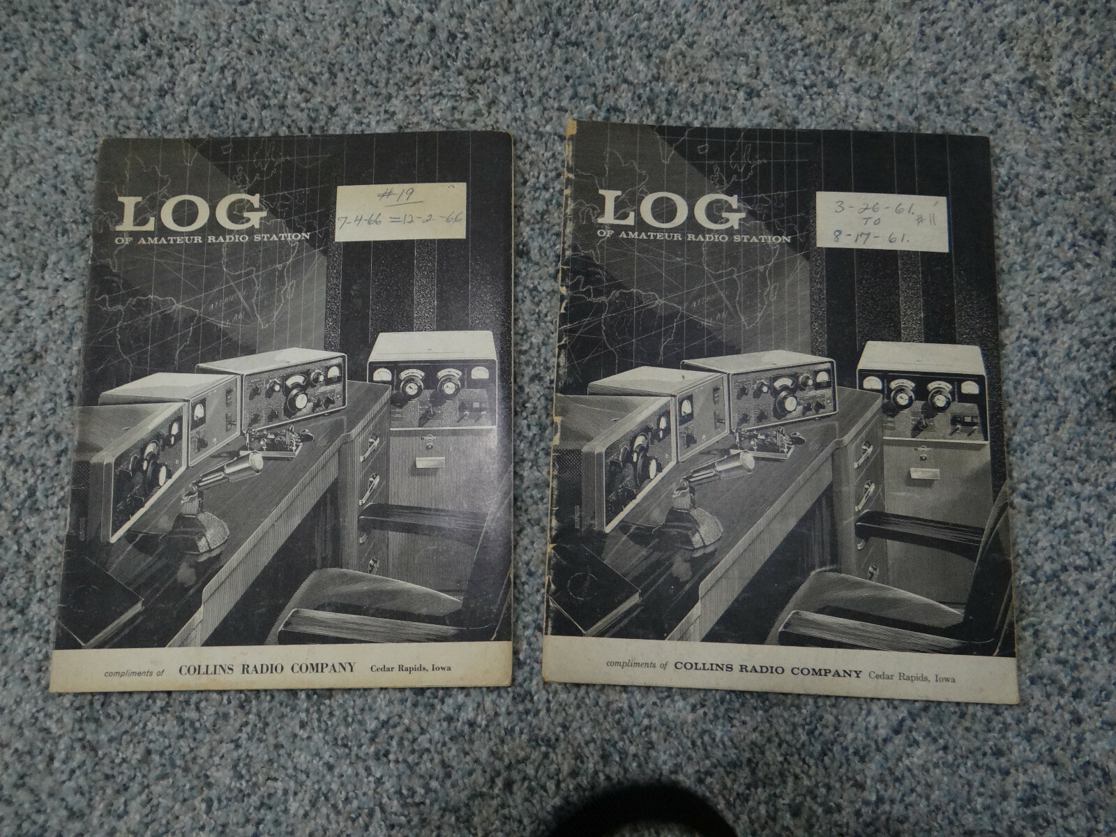 10 Amateur Ham log book Collins national Drake Hallicrafters 40's 50's ...