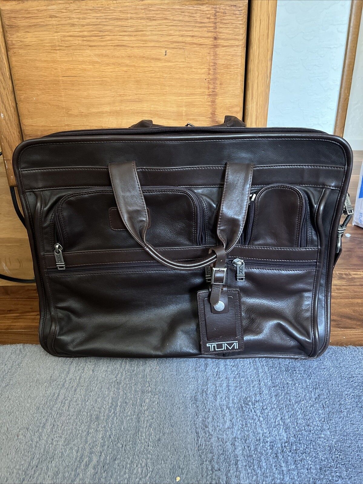 Tumi Alpha Rare Vintage Brown Leather Expandable Bri… - Gem