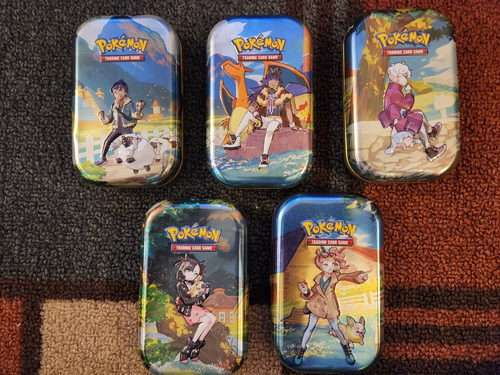 LOT of 5 - Pokemon TCG: Crown Zenith Mini Tins (Empty) MARNIE, LEON ...