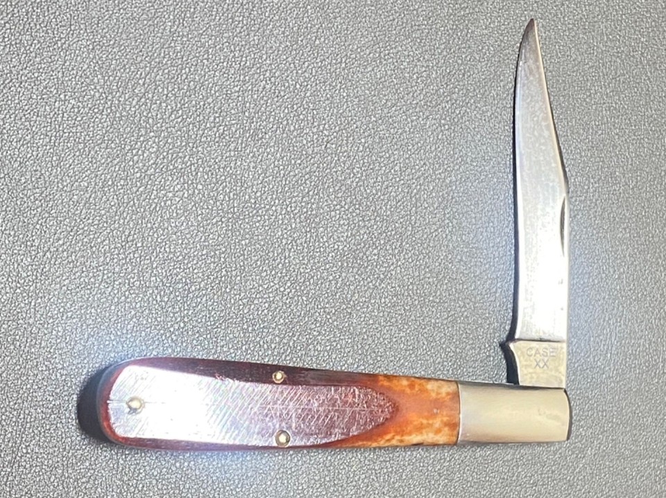 VINTAGE CASE XX 1940-64 High Carbon Pocket Knife Grandaddy Barlow RED ...