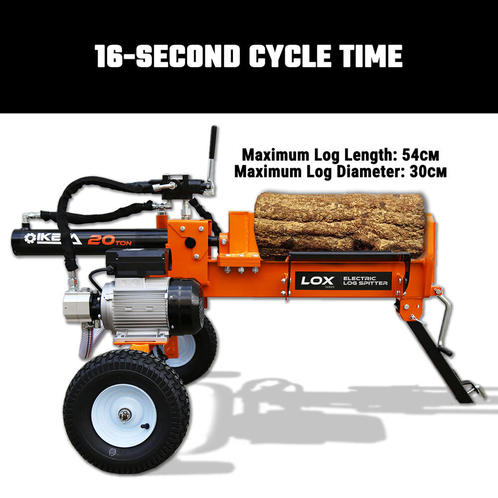 20 Ton Electric Log Splitter 20T Hydraulic Fire Wood Block Cutter Axe ...