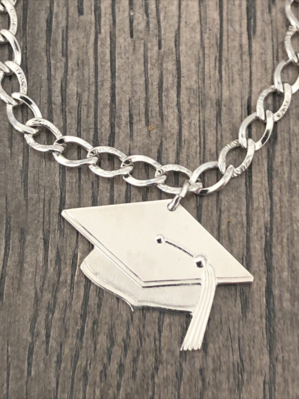Forstner Sterling Silver Single Texture Link Charm Br… - Gem