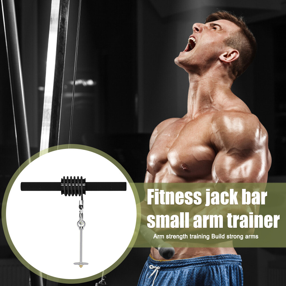 Wrist Forearm Roller Workout Bar Portable Fitness Equipment (Black Roll ...