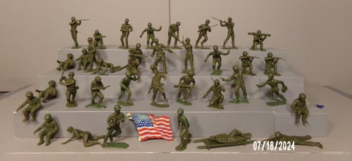 Marx Battleground Playset 36 Combat GIs Green Original | eBay