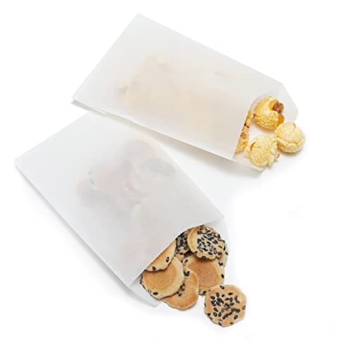 FOCCIUP 3x5 Inch 100 Pack Small Flat Paper Bags Semi-Transparent ...