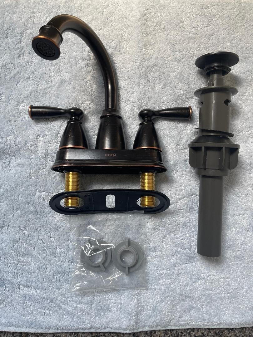 Faucet, Bathroom, Moen, Color Black, Two Handles 4-Inch Holes | eBay