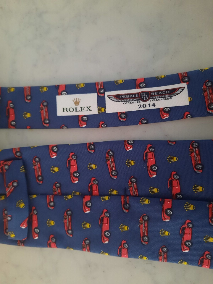 Pebble Beach Concours d'Elegance Rolex Tie Blue Vineyard Vines USA 100% ...