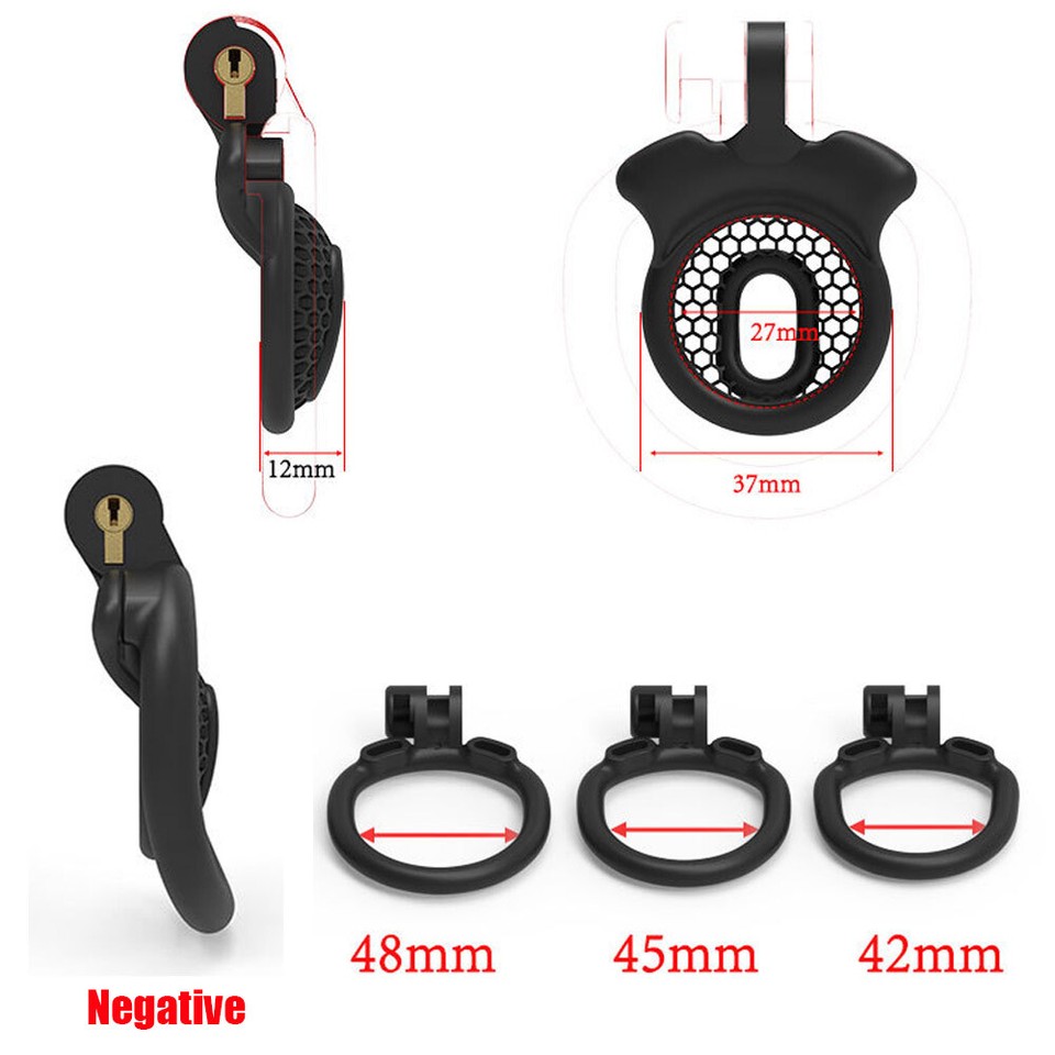 Male Chastity Cage Device Belt Restraint Locking Lock Rings Key Men ...