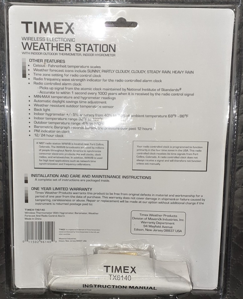 New Timex Wireless Electronic Weather Station Thermometer with ...