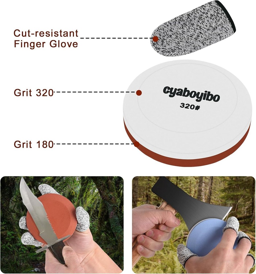 Axe Sharpener, Hatchet Sharpening Stone, Dual Whetstone 180/320 Grit ...