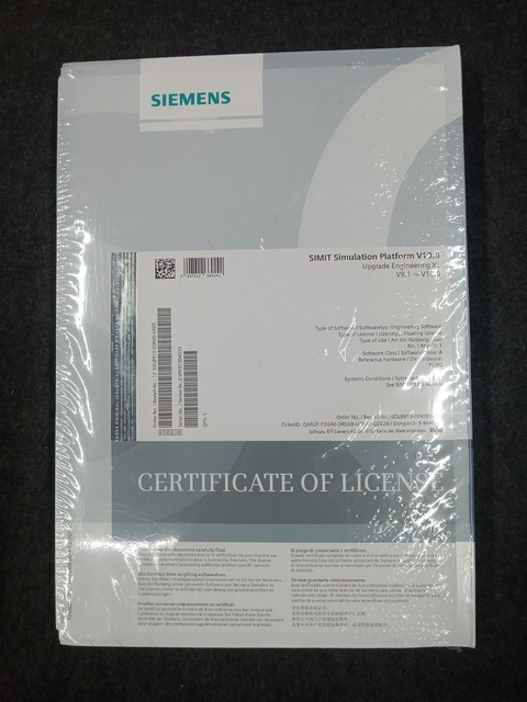 SIEMENS SIMIT SIMULATION PLATFORM V10.0 SOFTWARE 6DL8913-0DK00-0AE5 for ...