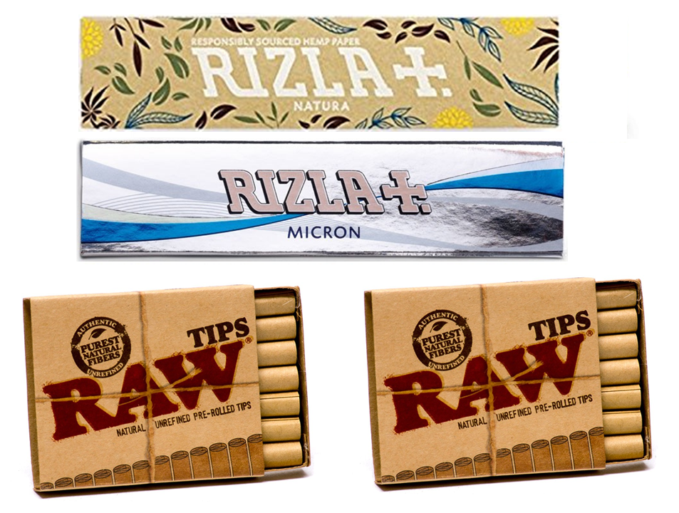Rizla Micron Natura Hemp Rolling Paper Raw Tips Pre Rolled Packs ...
