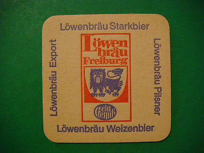 Vintage Beer Coaster ~ Löwenbräu Freiburg Starkbier, Pilsner ...