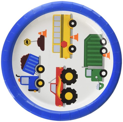Creative Converting PC415136 Traffic Jam Round Paper Dessert Plate, 7 ...