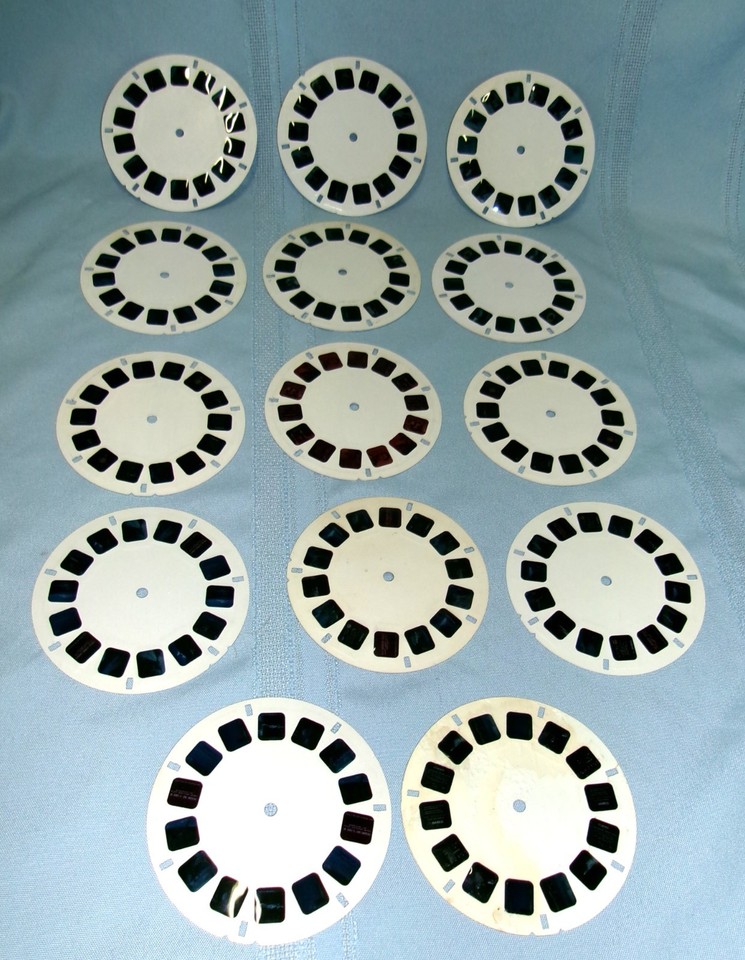 14 VTG. SAWYER & GAF VIEW-MASTER REELS~~PREVIEW, FREE WITH VIEWER & OUT ...